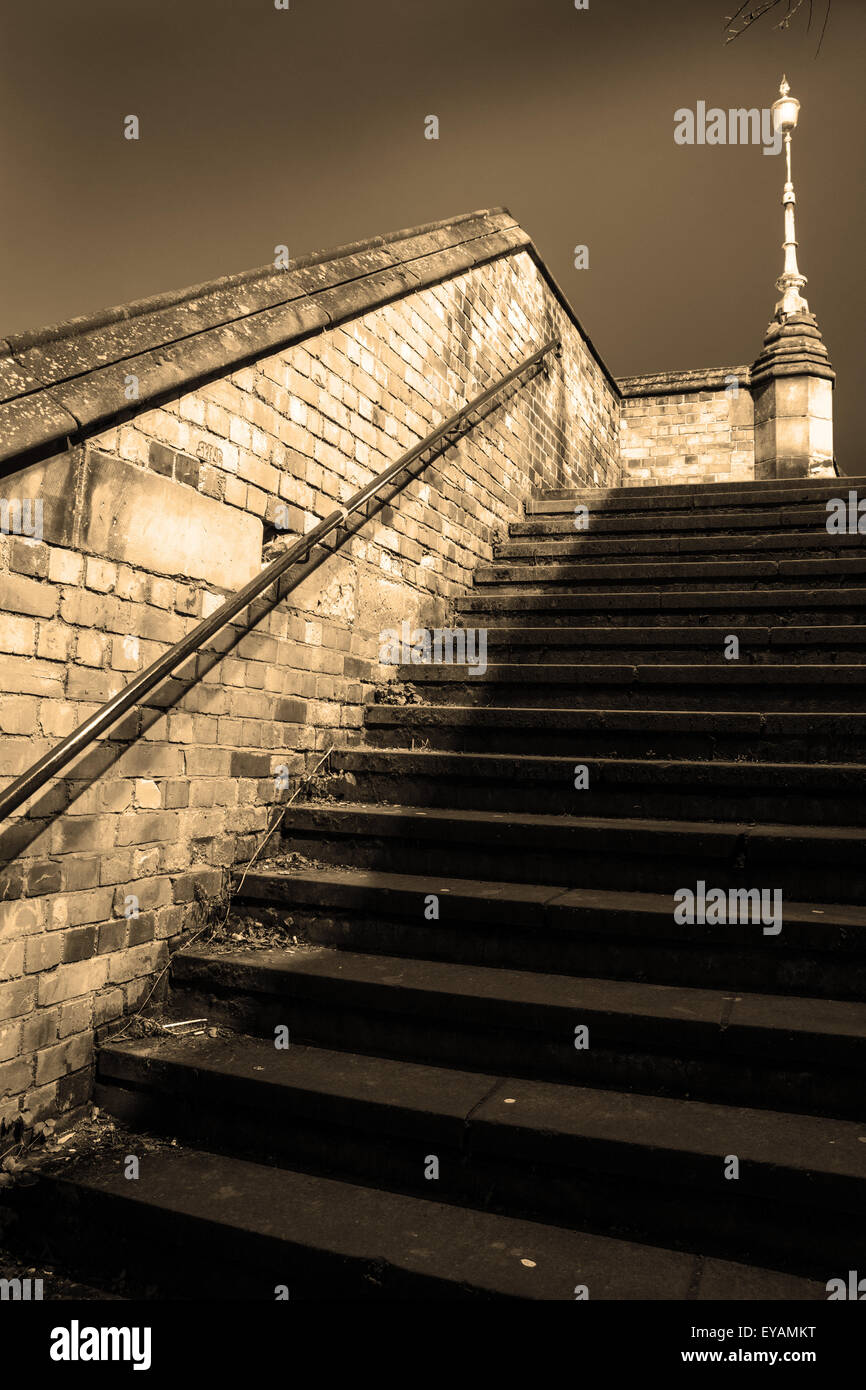 stone steps at night Stock Photo - Alamy