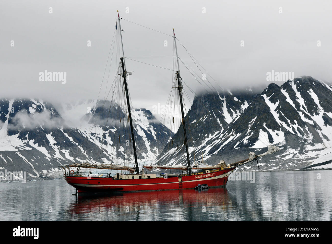 Norway, Svalbard islands, Spitsbergen island, sailing ship Stock Photo ...