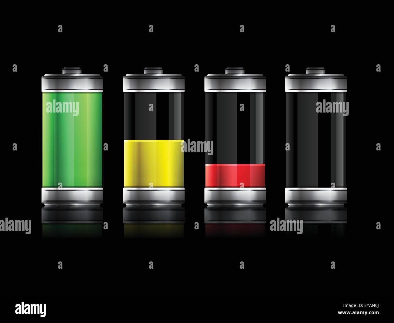 set of batteries with different energy levels Stock Vector Image & Art ...