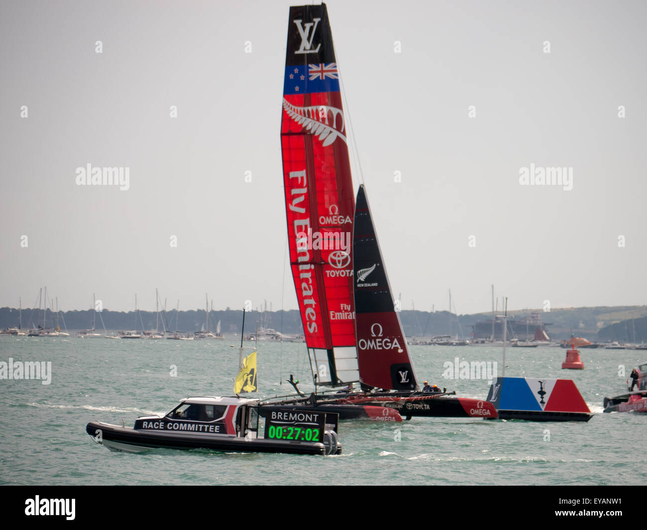 Portsmouth, England, July 25th 2015. Team Emirates New Zealand ...