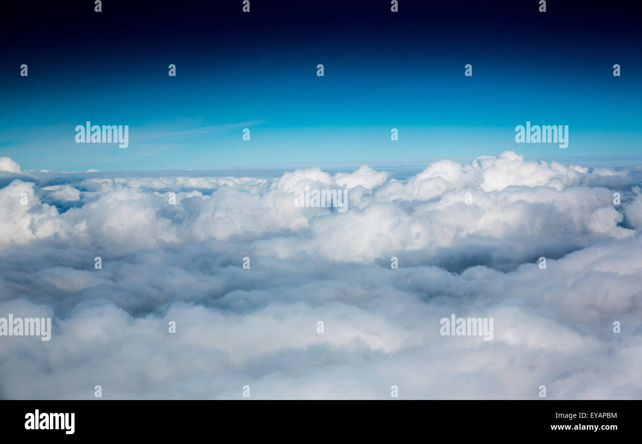 Photo of the blue sky with clouds bird's-eye view Stock Photo - Alamy