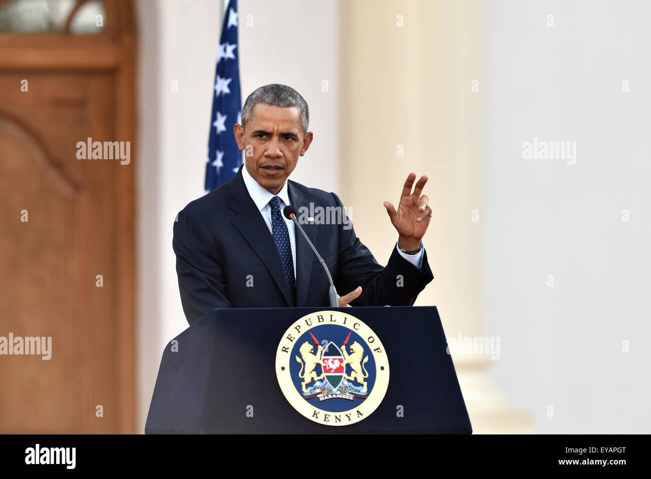 Nairobi, Kenya. 25th July, 2015. U.S. President Barack Obama speaks ...