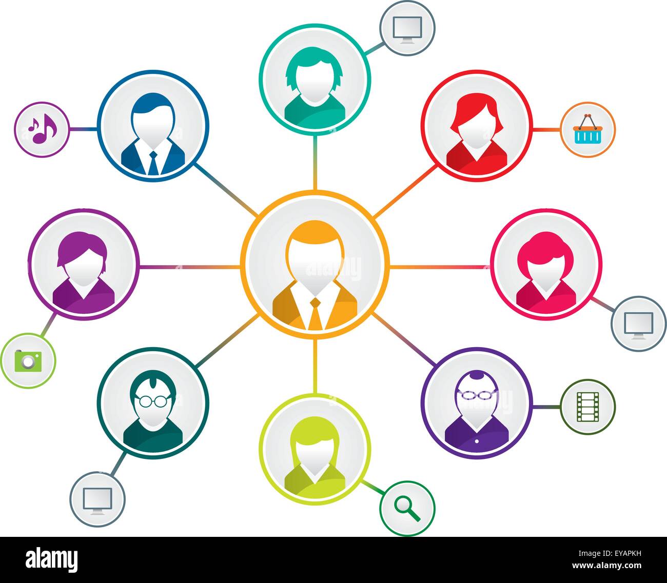 Business leadership through communication and relationship Stock Vector ...