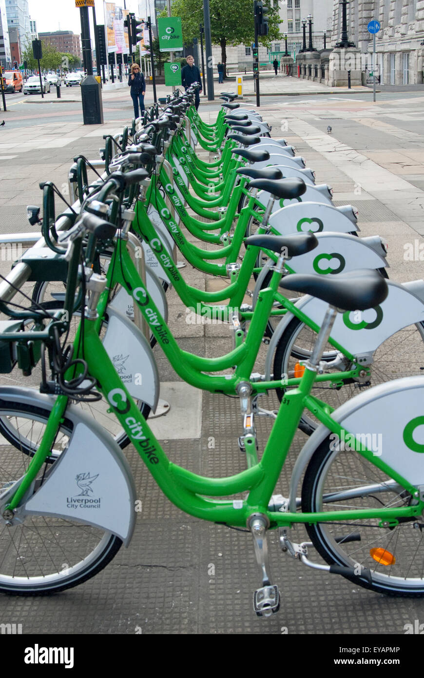 Editorial image taken in Liverpool of city bike scheme Stock Photo - Alamy