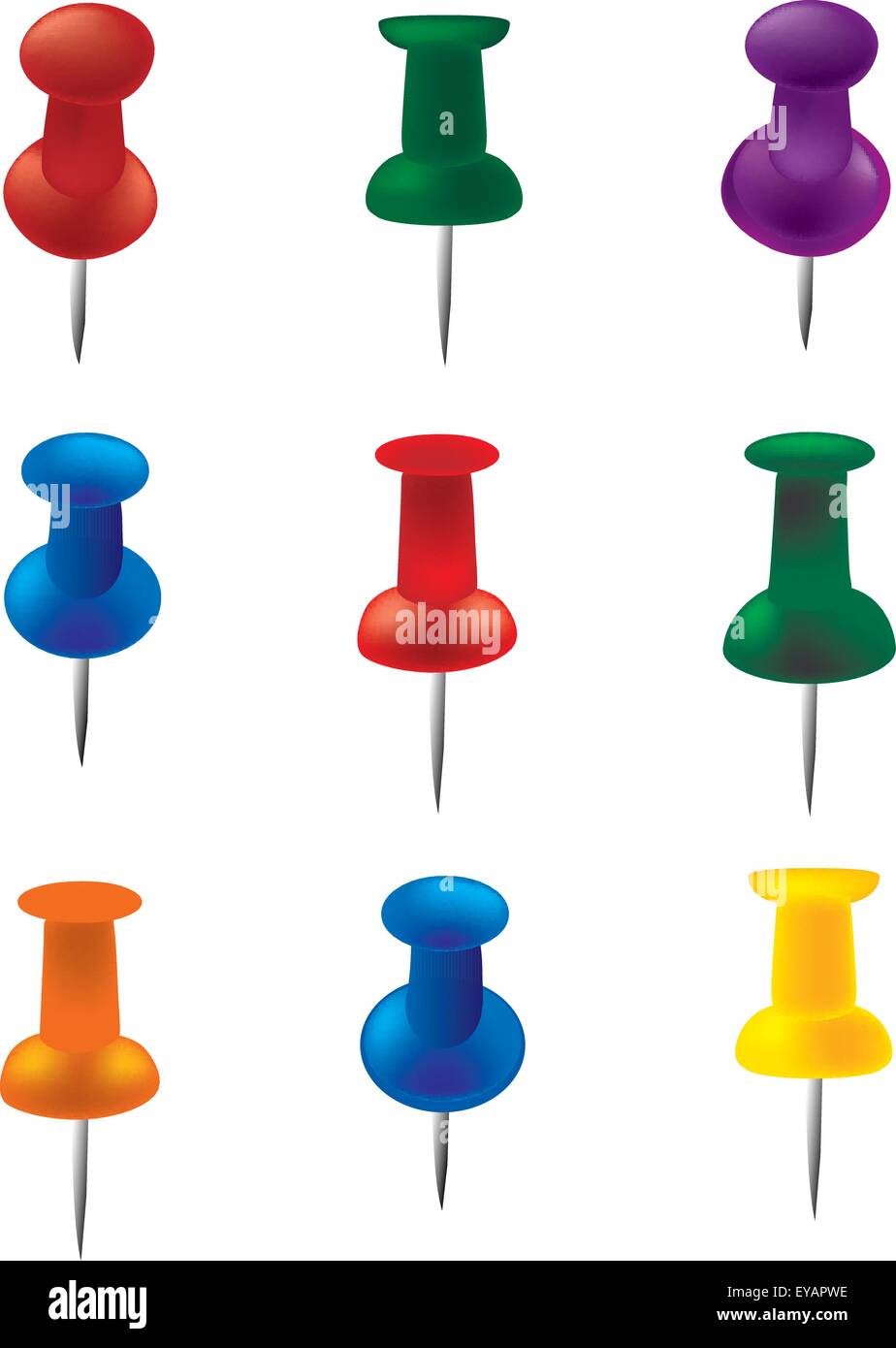 Office pins isolated on white background Stock Vector Image & Art - Alamy