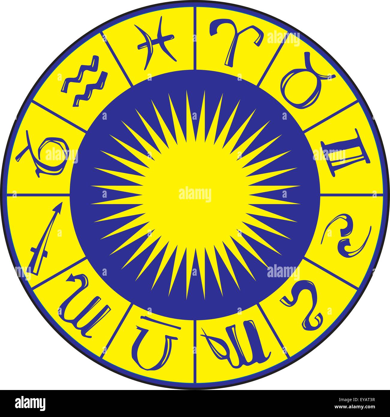 Horoscope symbols on blue Stock Vector Images - Alamy