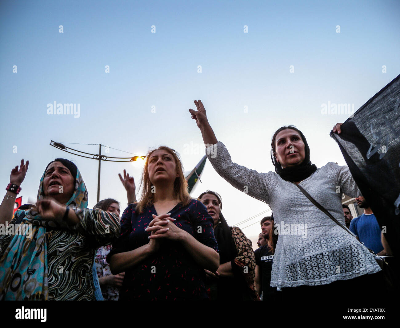 Arbil, Iraq. 25th July, 2015. A demonstration to protect Qandil ...