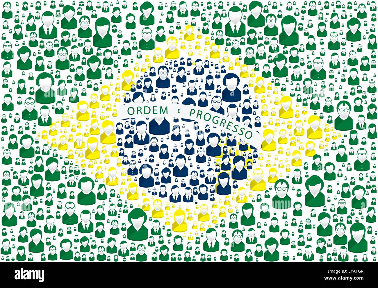 Brazilian flag with business people in social media Stock Vector Image ...