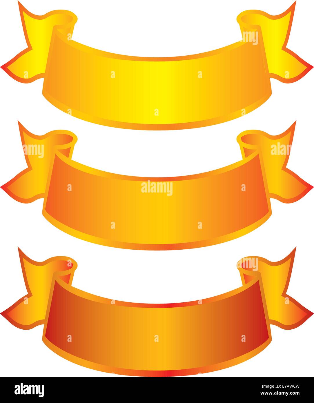 Three golden ribbons isolated on white Stock Vector Image & Art - Alamy