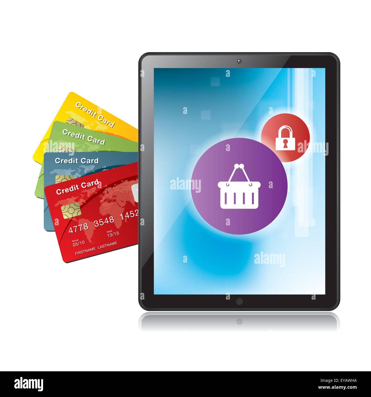 Tablet credit card Stock Vector Images - Alamy