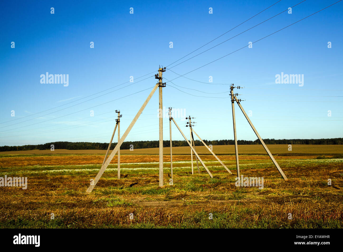 Electric column and the field hi-res stock photography and images - Alamy
