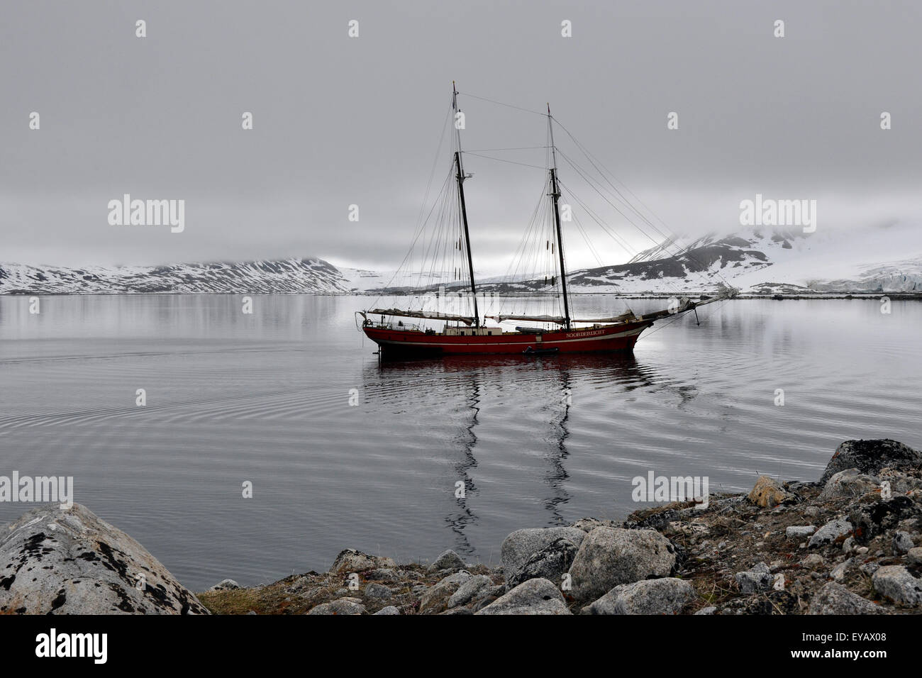 Norway, Svalbard islands, Spitsbergen island, sailing ship Stock Photo ...