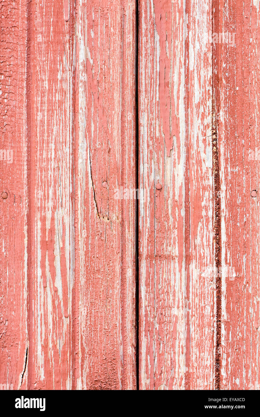 wooden boards red paint Stock Photo - Alamy