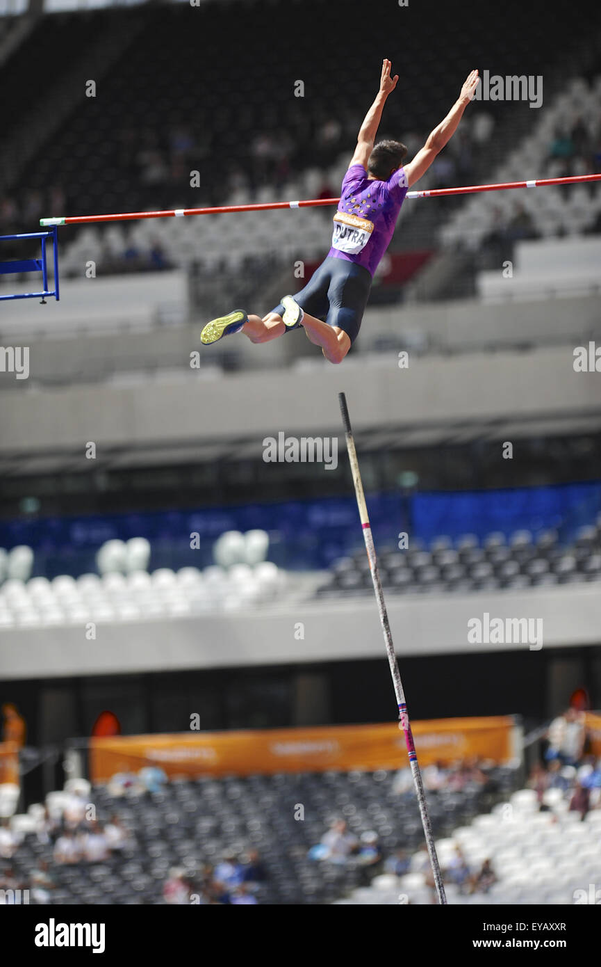 Augusto Dutra (BRA) competing in the Men's Pole Vault competition, on ...