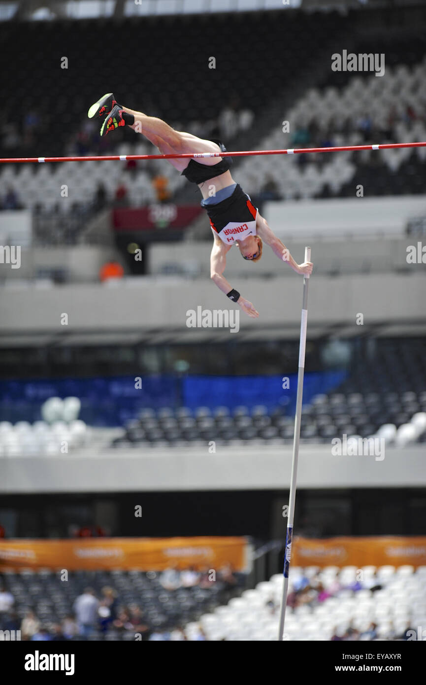 Shawn Barber (CAN) competing in the Men's Pole Vault competition, on ...