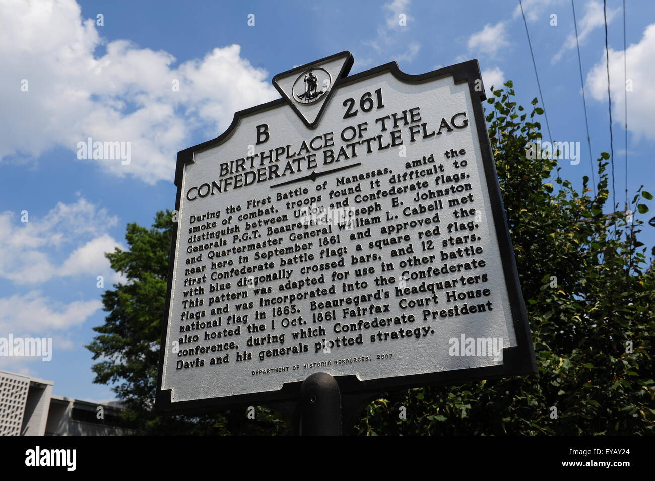 USA Virginia VA Fairfax City here the first Confederate Battle Flag was ...