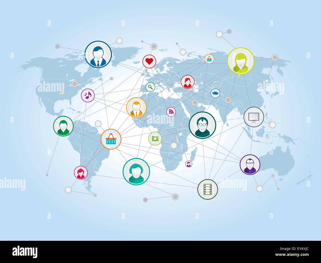 World map of social networks Stock Vector Images - Alamy