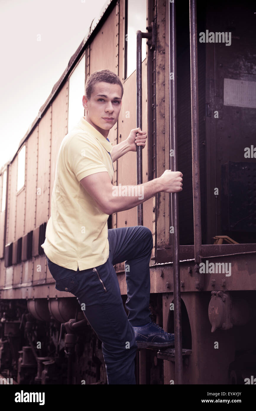 Car jumping train hi-res stock photography and images - Alamy