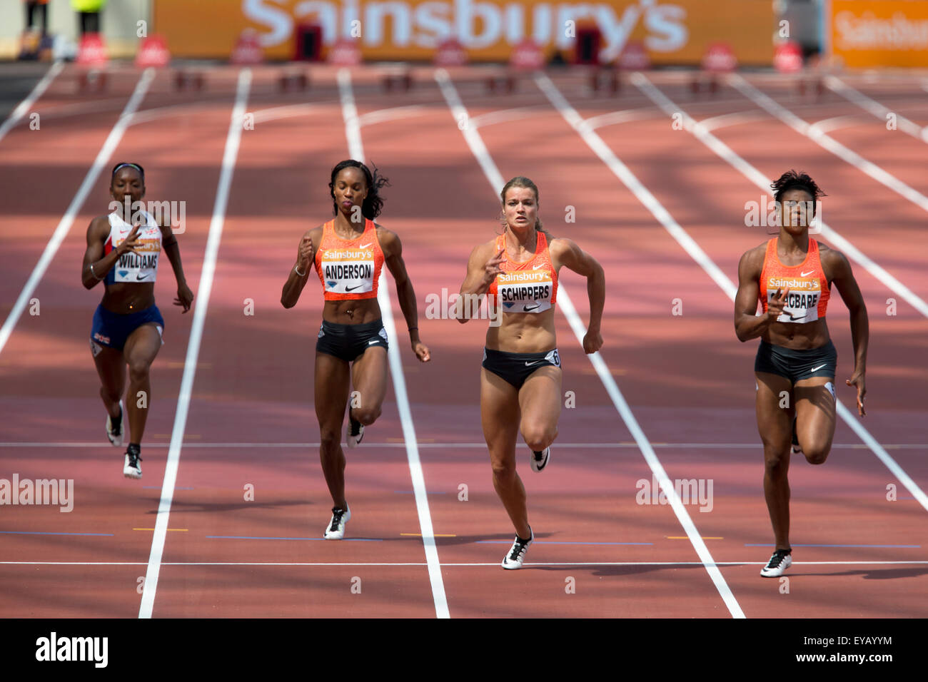 London, UK. 25th July, 2015. Dafne SCHIPPERS, Alexandria ANDERSON ...