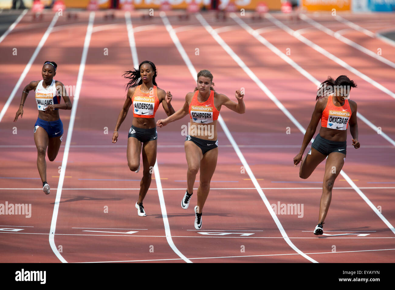 London, UK. 25th July, 2015. Dafne SCHIPPERS, Alexandria ANDERSON ...