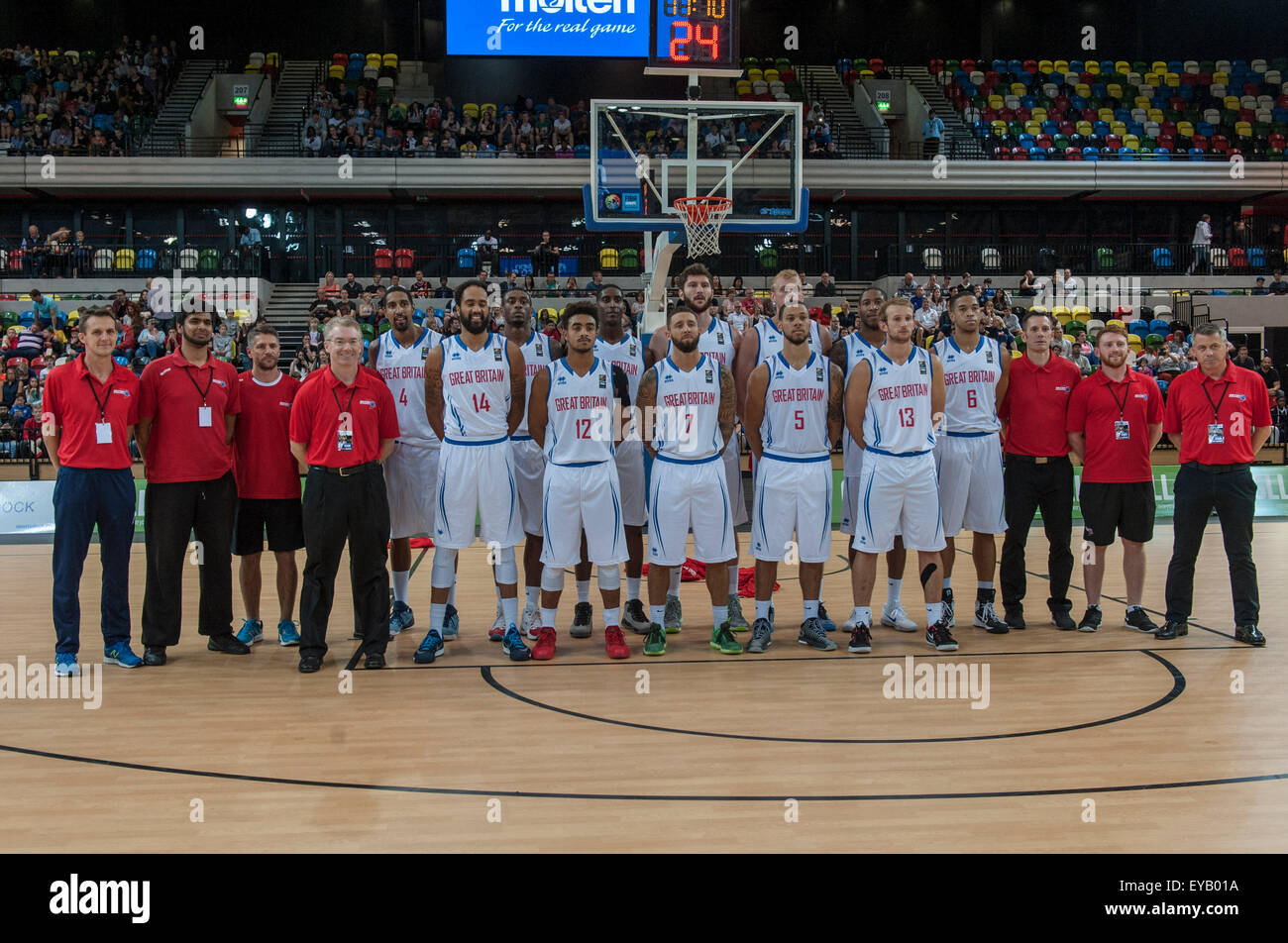 London UK. 25th July, 2015. Basketball test match. Great Britain versus ...