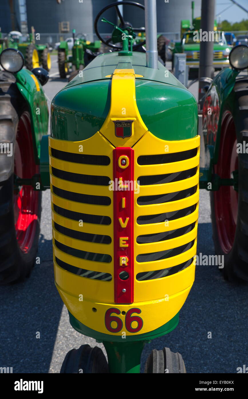 Antique Oliver 66 tractor on display at the Delaware State Fair Stock ...