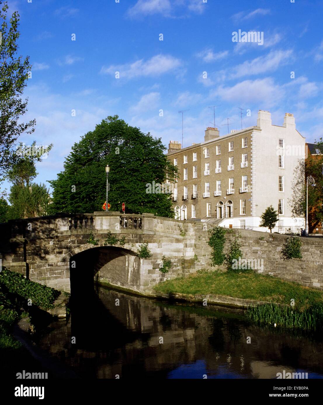 Huband Bridge, Grand Canal, Dublin, Ireland; Stone Bridge Over City ...