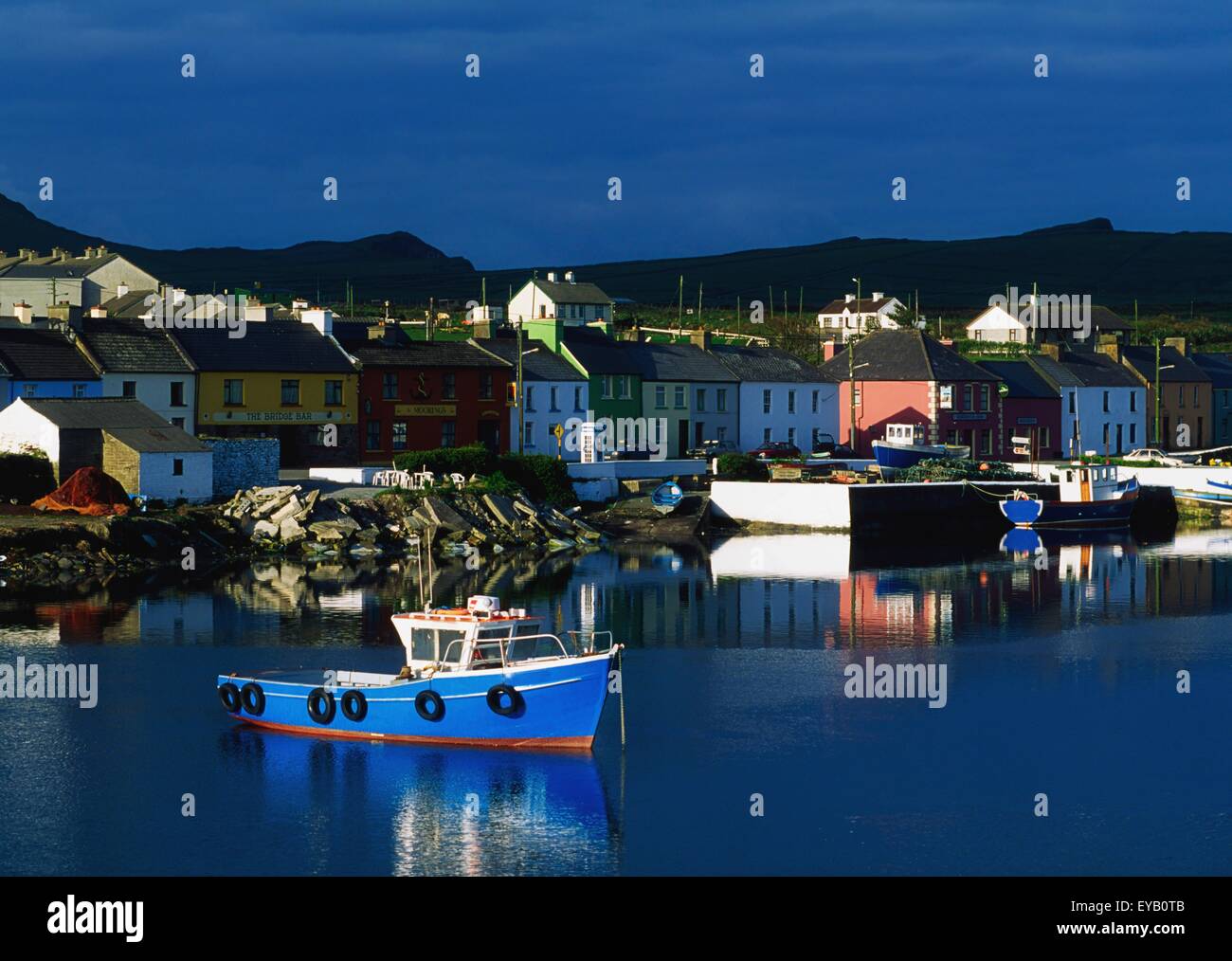 Portmagee, Co Kerry, Ireland; Fishing Boat And Town On The Coast Of ...