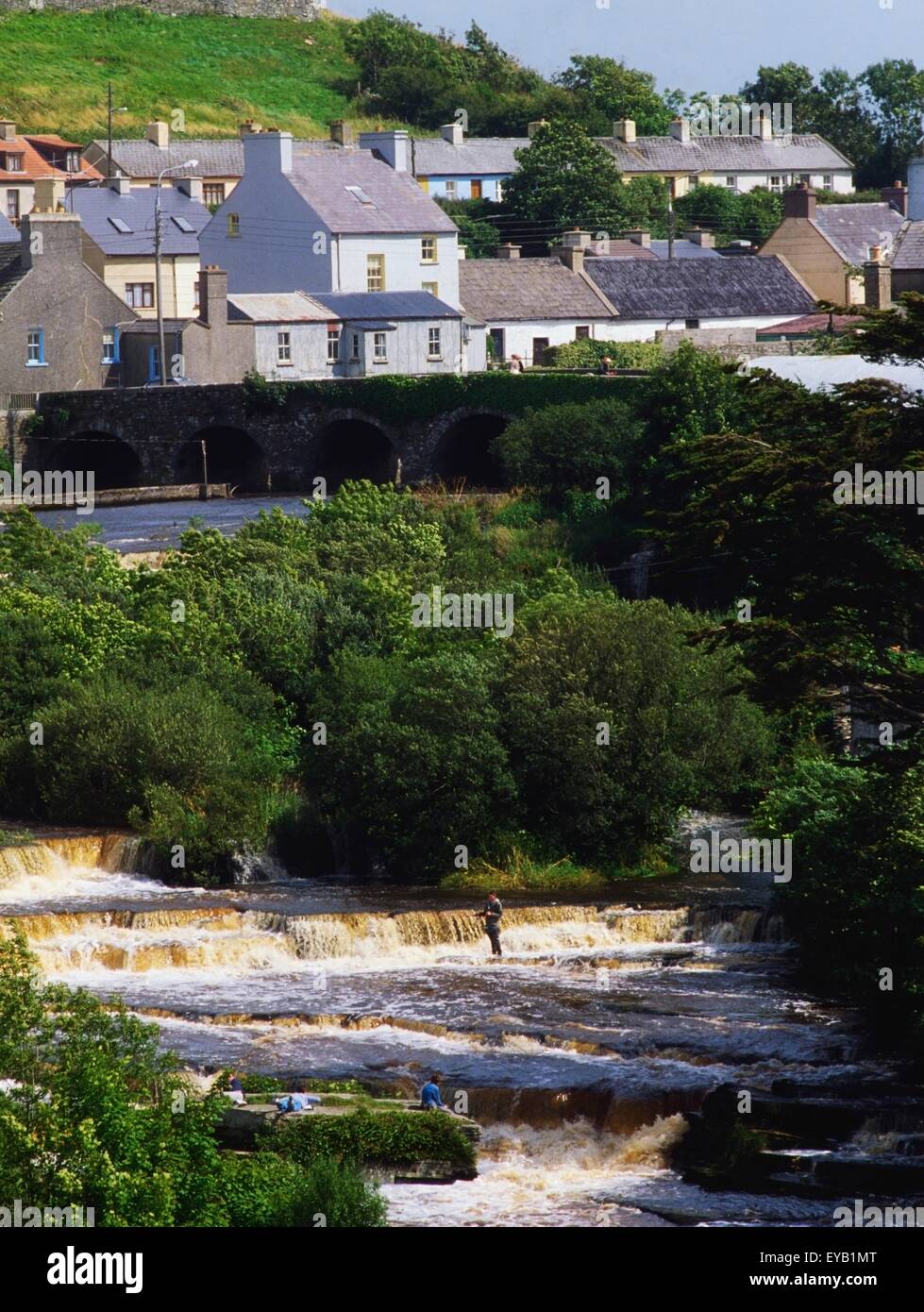 Ennistymon, River Inagh, Co Clare, Ireland; People Standing In A River ...