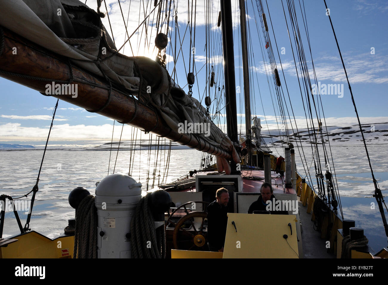 Norway, Svalbard islands, Spitsbergen island, sailing ship Stock Photo ...