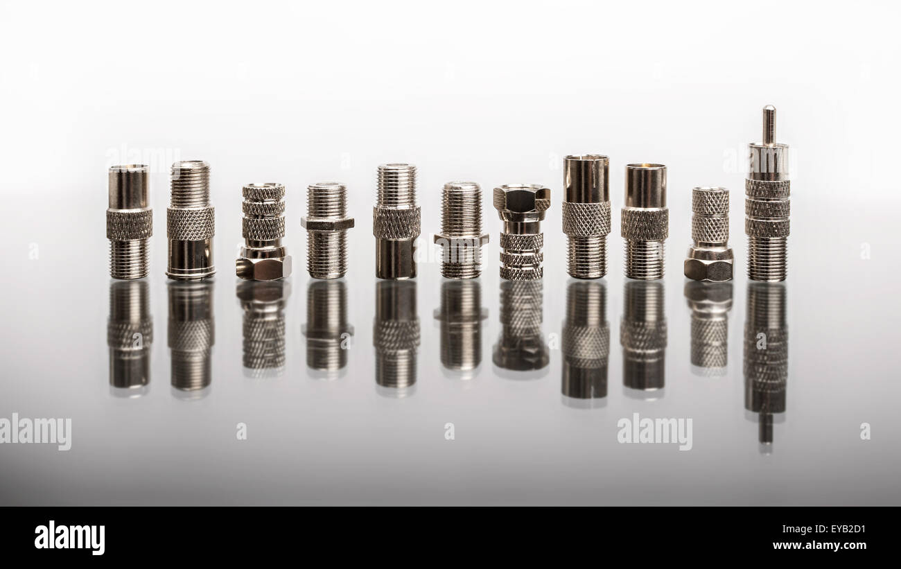 Coaxial connectors for tv and video Stock Photo - Alamy