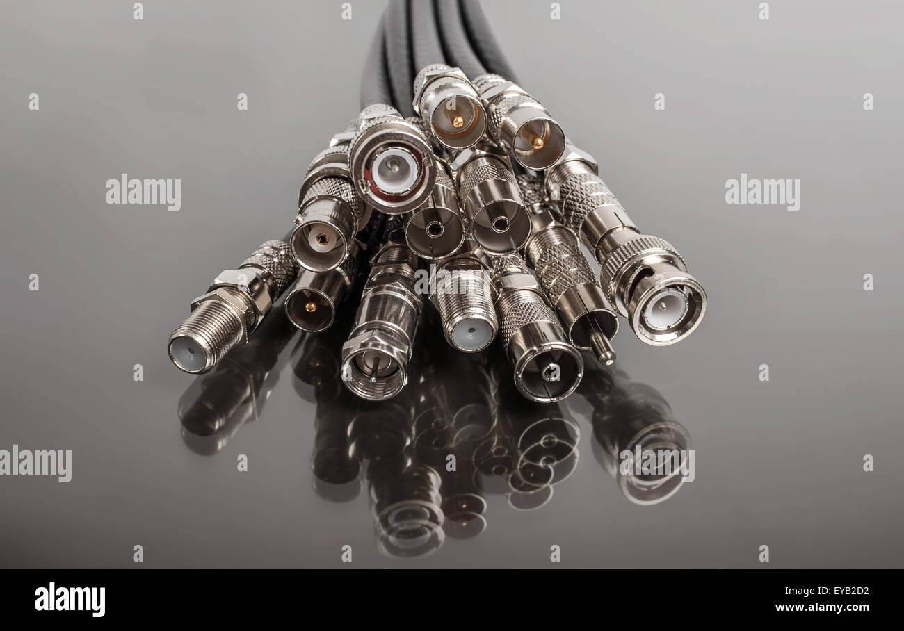 Coaxial connectors for tv and video Stock Photo - Alamy