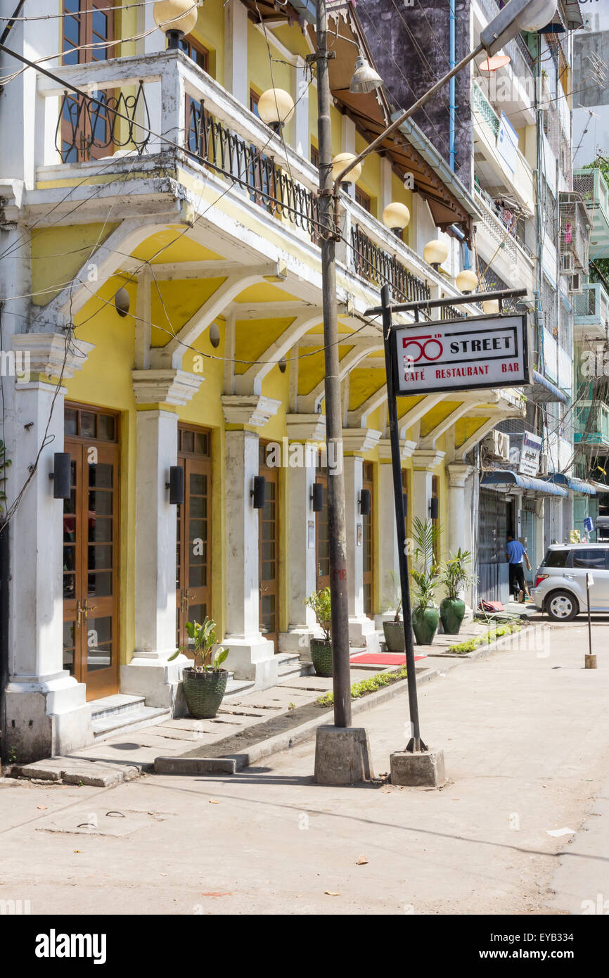 50th Street bar, restaurant, Yangon, Myanmar Stock Photo - Alamy