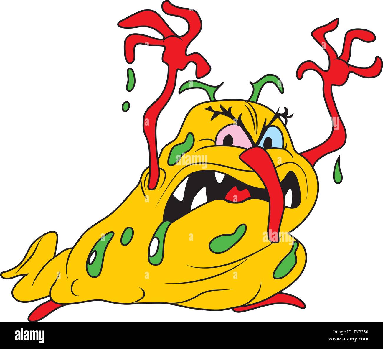 Vector illustration of scary fat orange bacteria Stock Vector Image ...