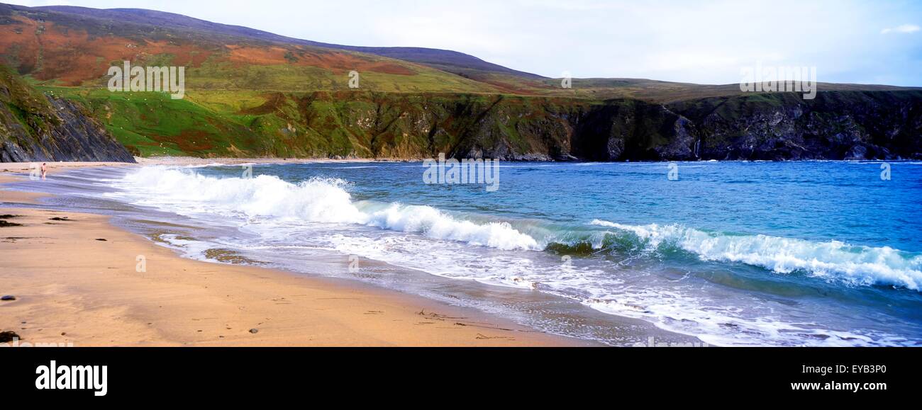 Trabane Strand, County Donegal, Glencolumbcille, Ireland; Waves On ...