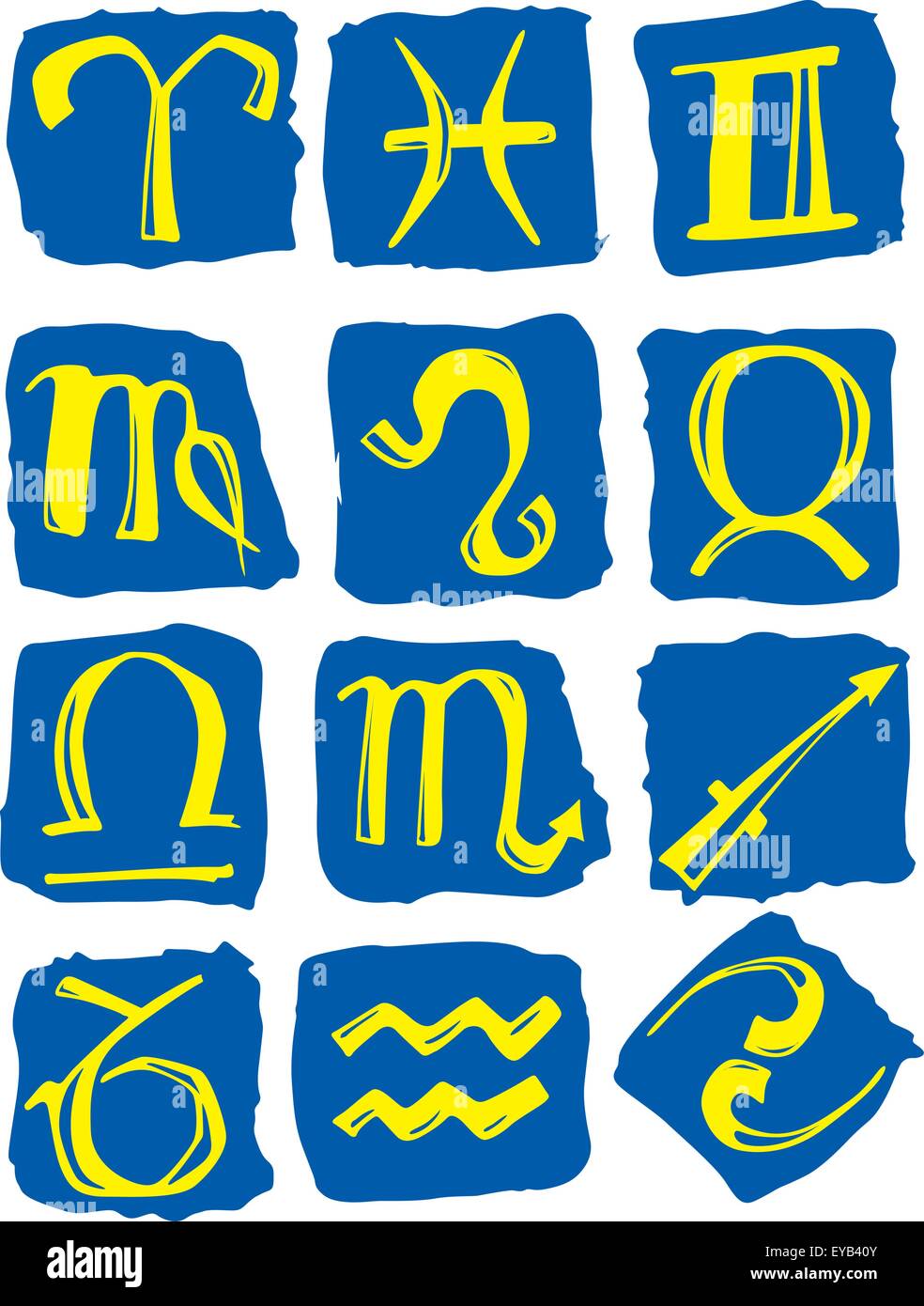 Horoscope symbols on blue Stock Vector Images - Alamy