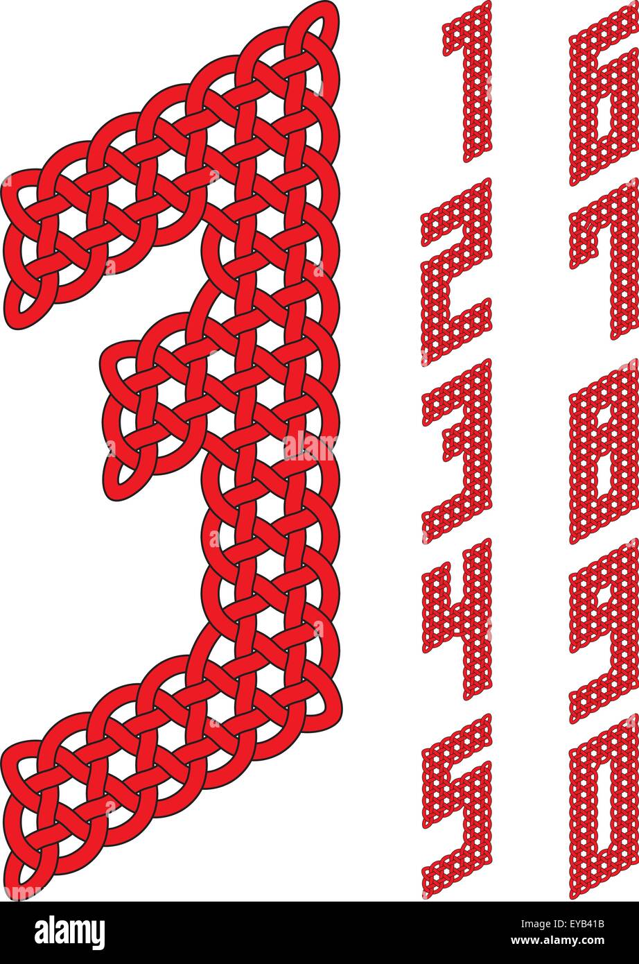 Vector Illustration of Numbers Knot Work Stock Vector Image & Art - Alamy