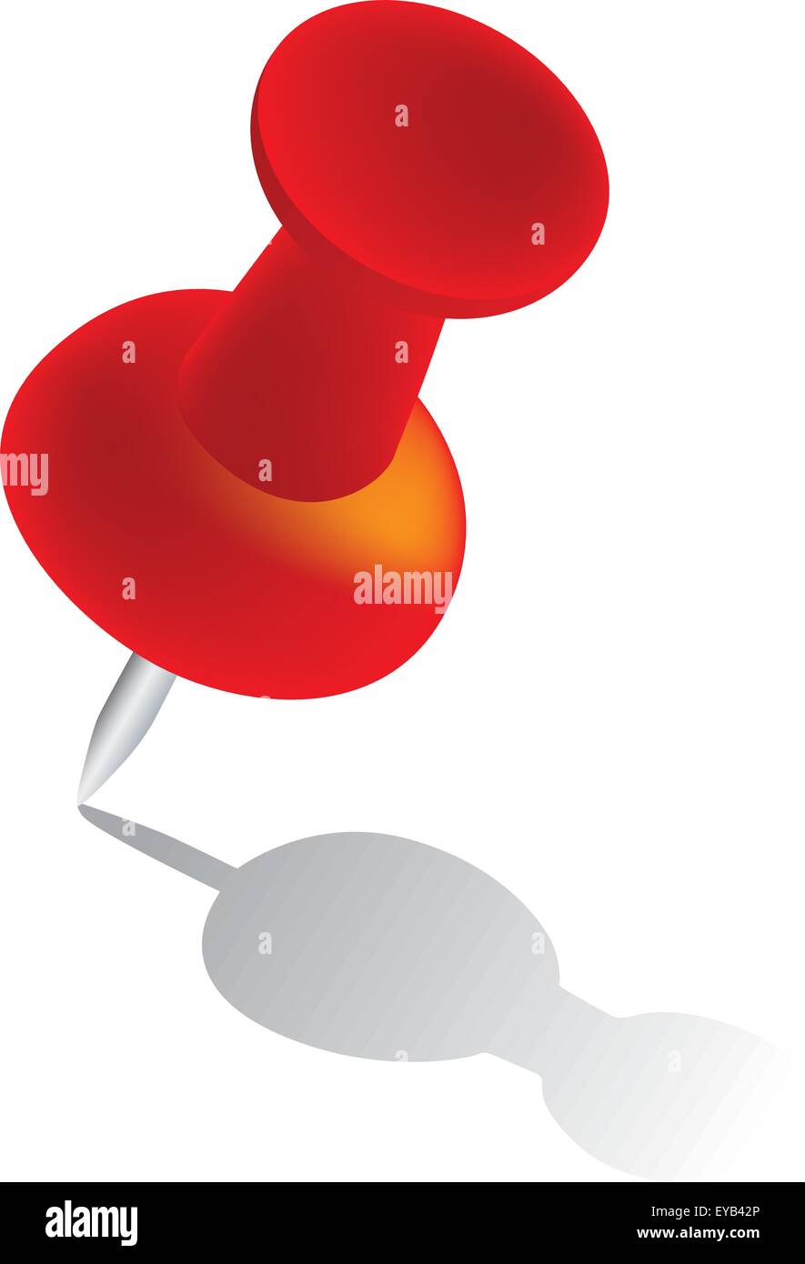 Single red pin with shadow Stock Vector Image & Art - Alamy