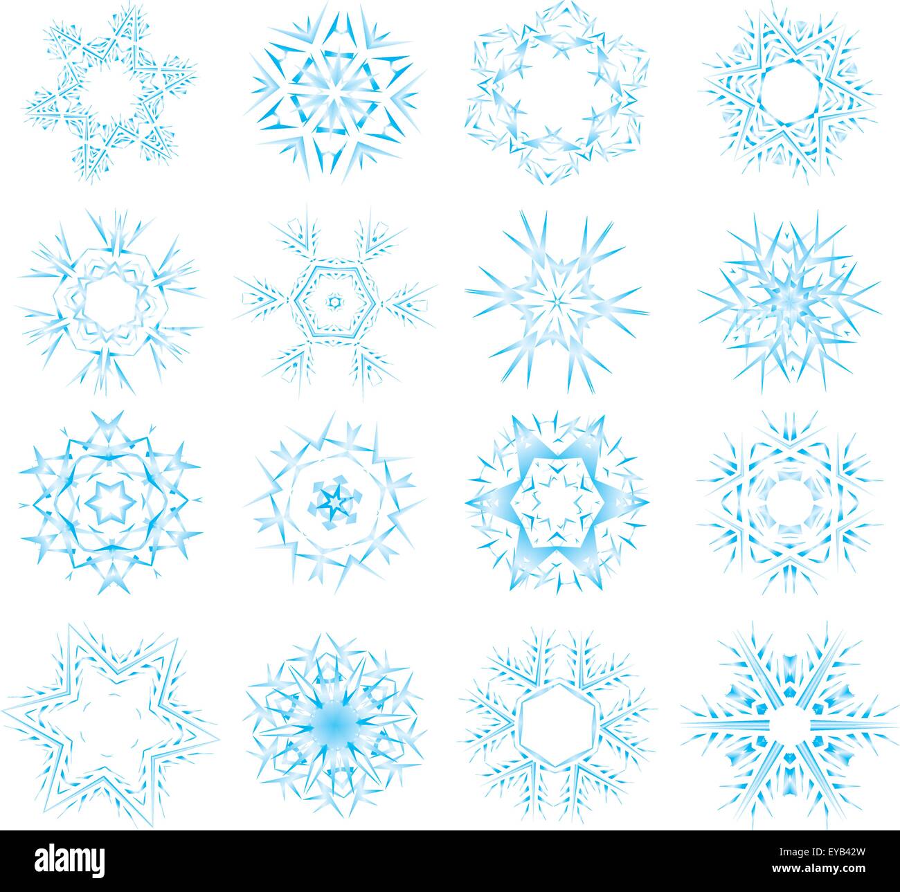 Set of different snow crystals Stock Vector Image & Art - Alamy