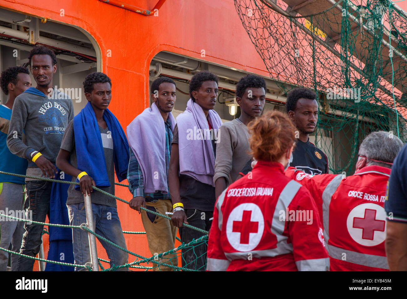 Palermo, Italy. 25th July, 2015. Women and children are among the ...