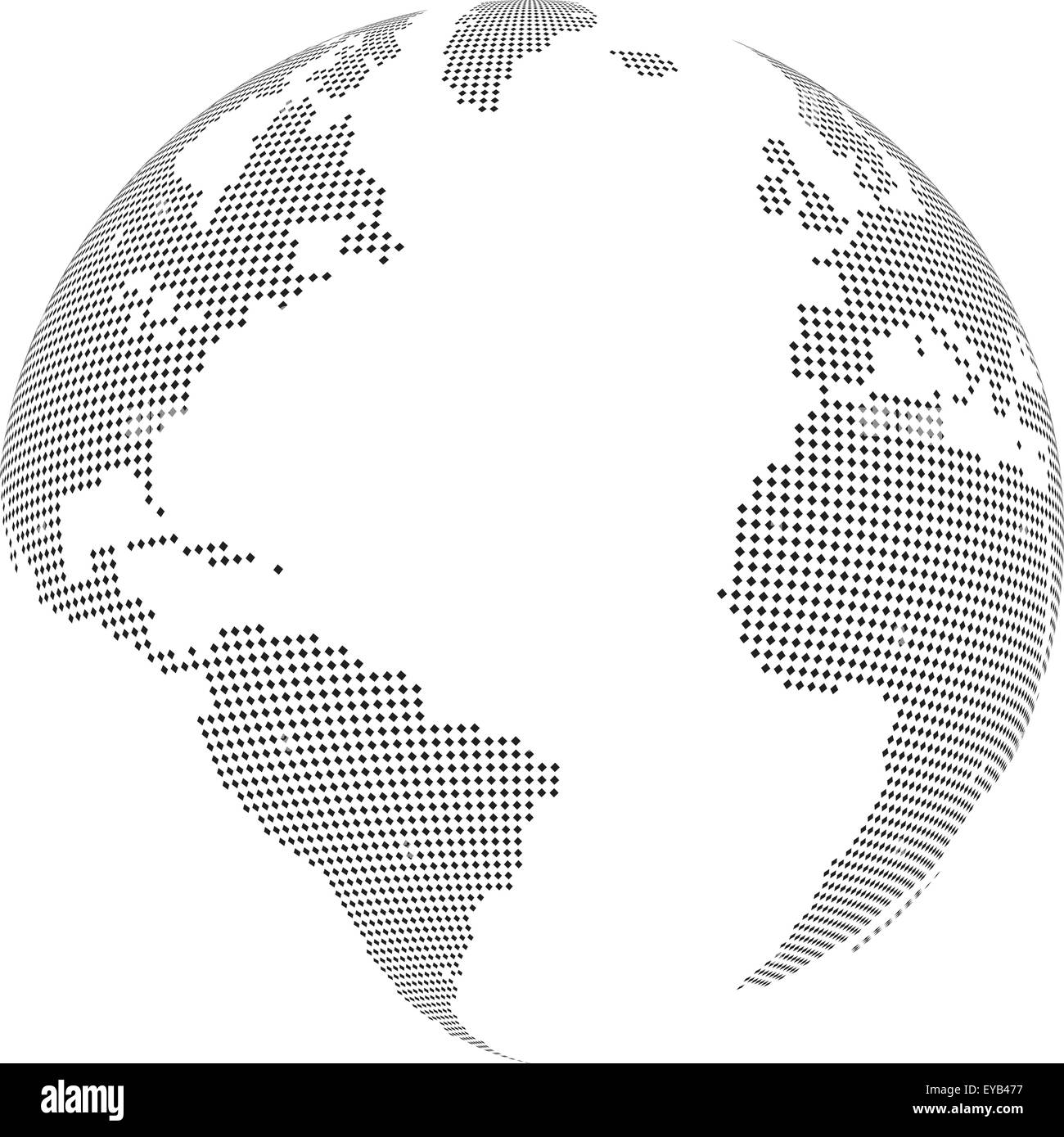 Vector illustration of world globe with square dots Stock Vector Image ...