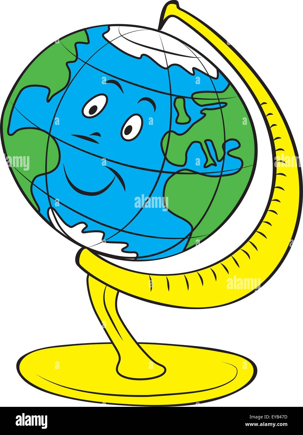 Smiling globe comic character Stock Vector Image & Art - Alamy