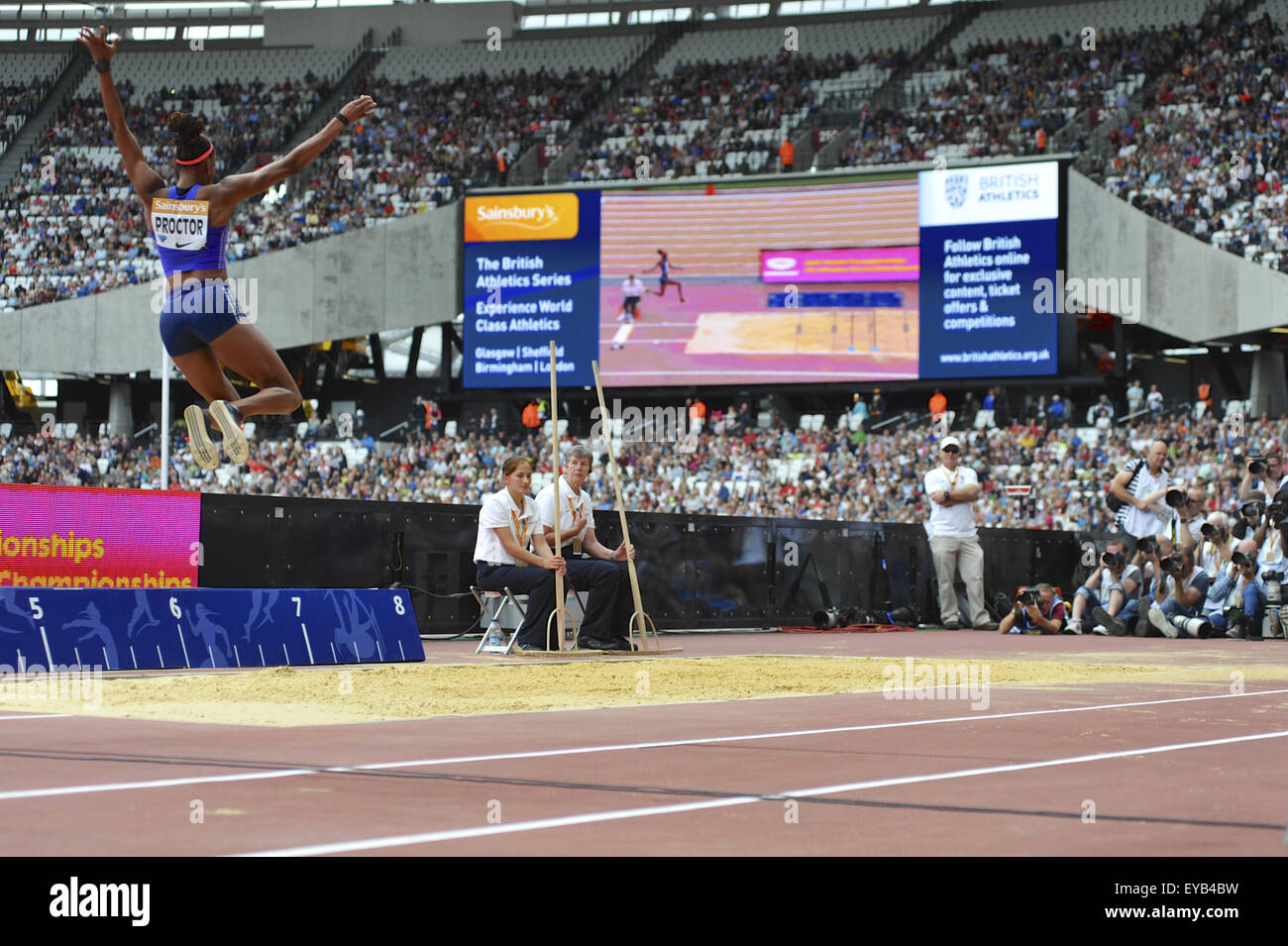 Shara Proctor (GBR) competing in the Women's Long Jump competition, on ...