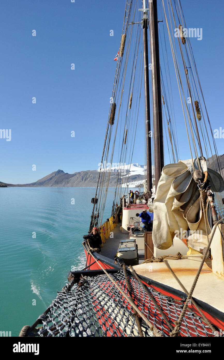 Norway, Svalbard islands, Spitsbergen island, sailing ship Stock Photo ...