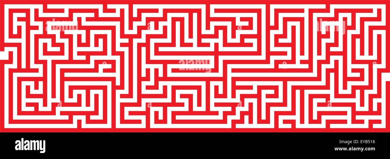 Simple Panoramic Maze Pattern Isolated on White Background Stock Vector ...