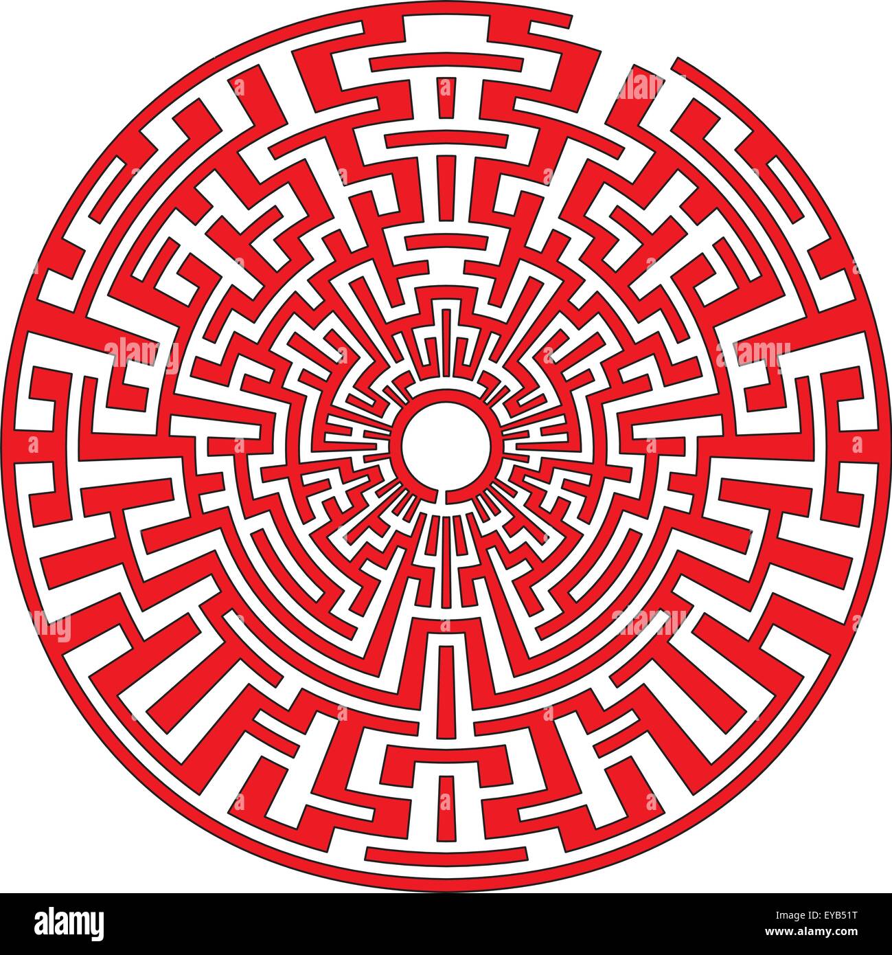 Red round labyrinth Stock Vector Image & Art - Alamy