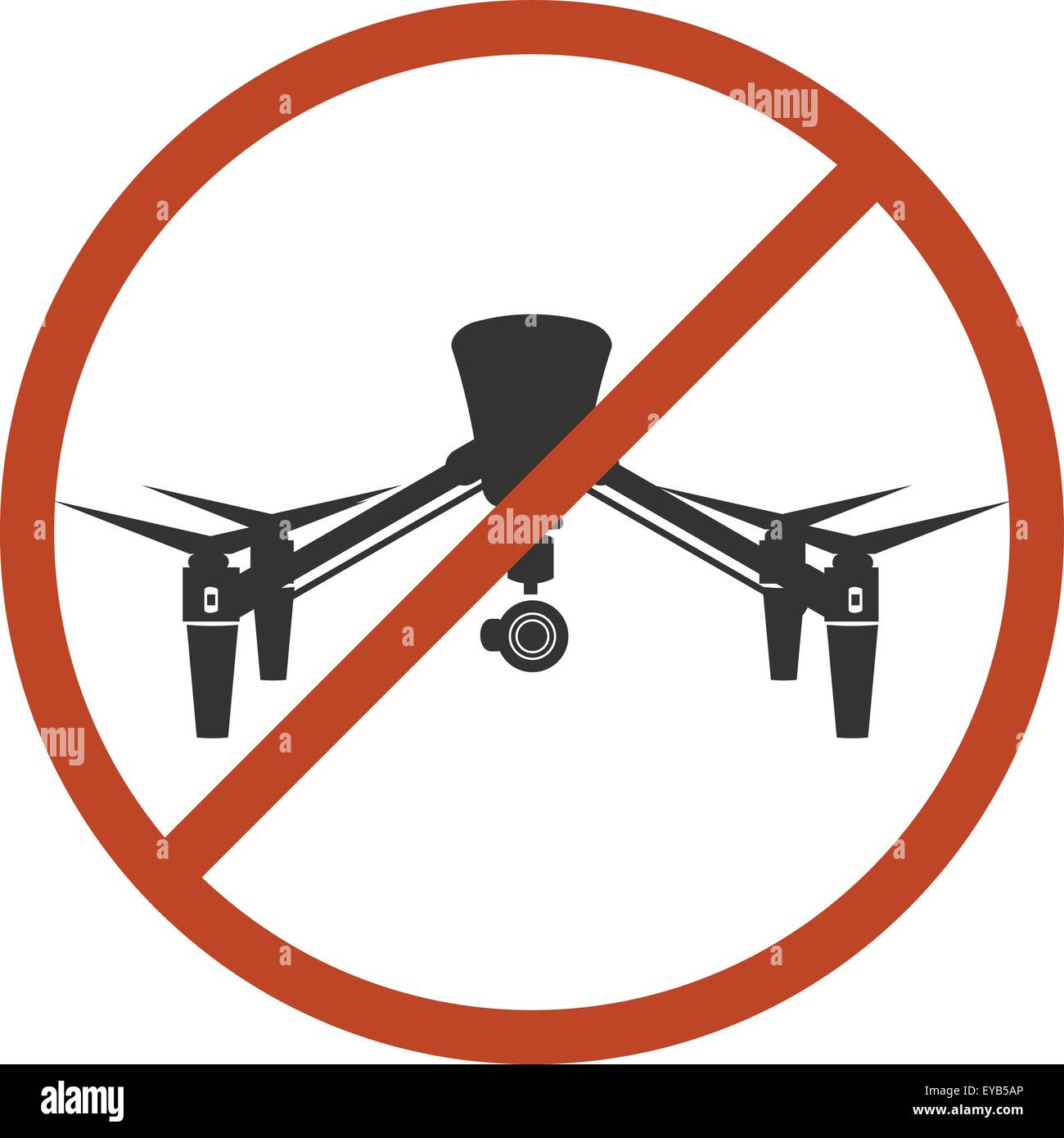 Drone Safety Sign Prohibit Air Fly Danger Zone Vector Illustration ...
