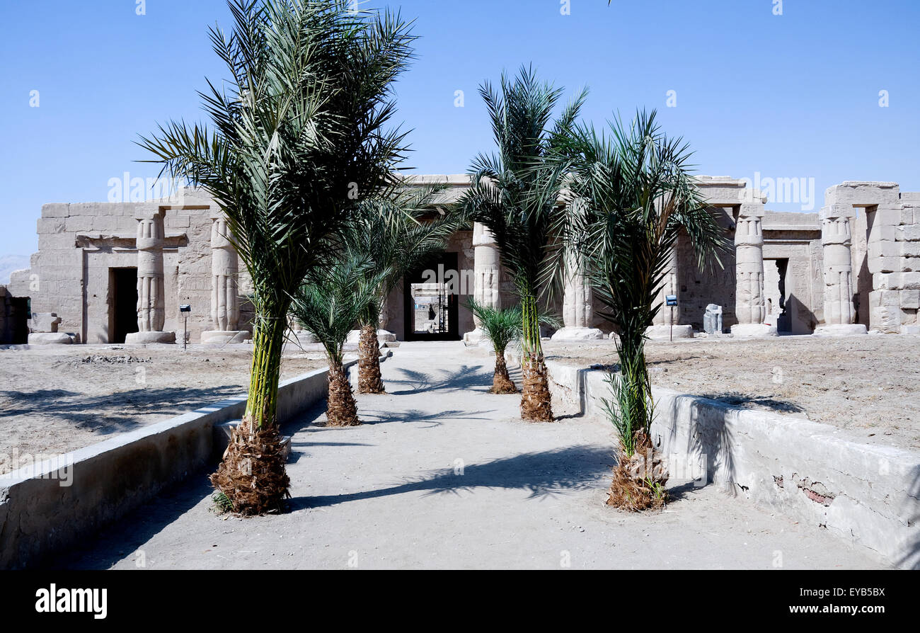 Luxor, Egypt, West Bank, Qurna. The funerary temple of the pharaoh ...