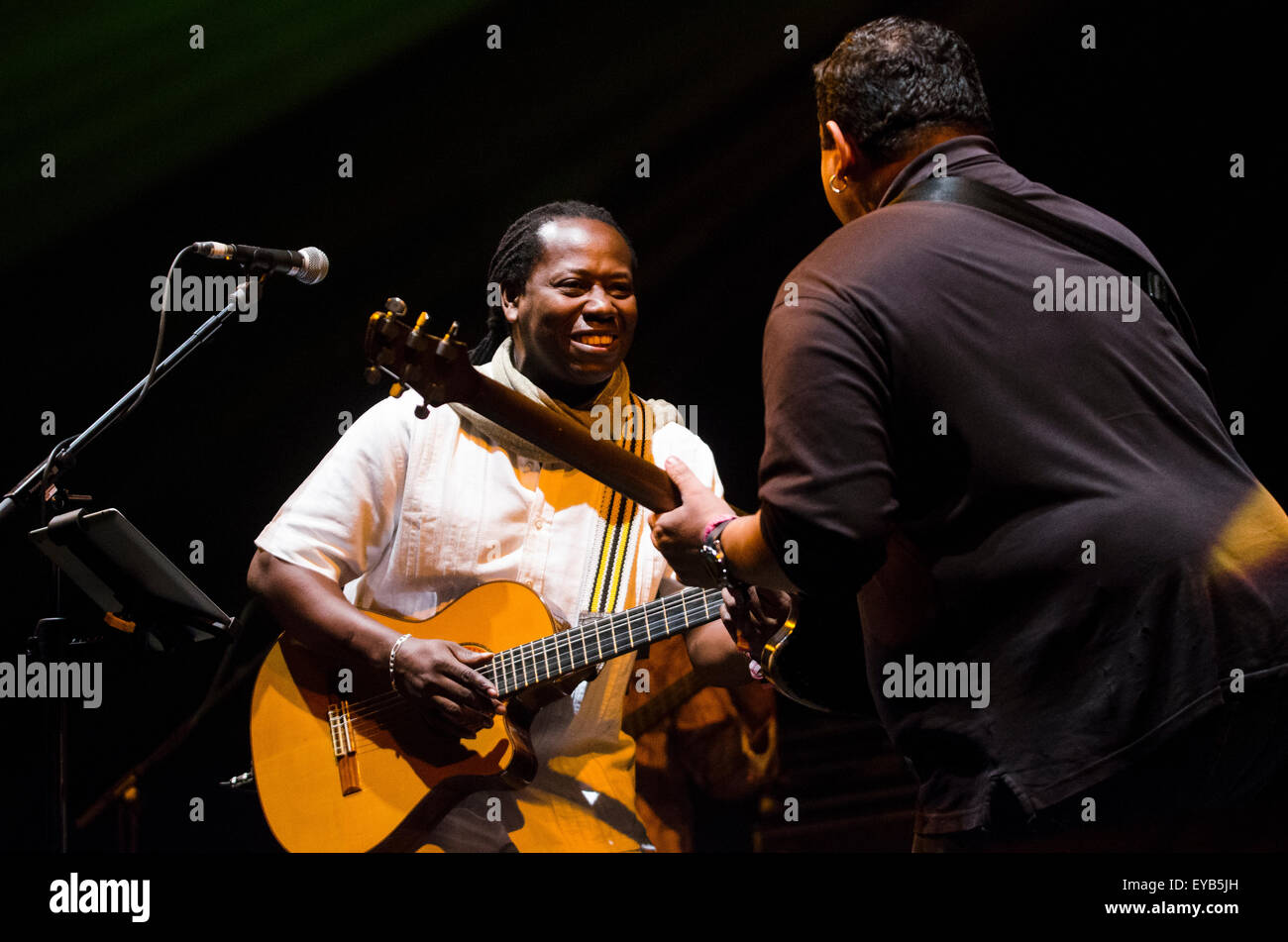 Malmesbury, Wiltshire, UK. 25th July, 2015. Aurelio, performing live in ...
