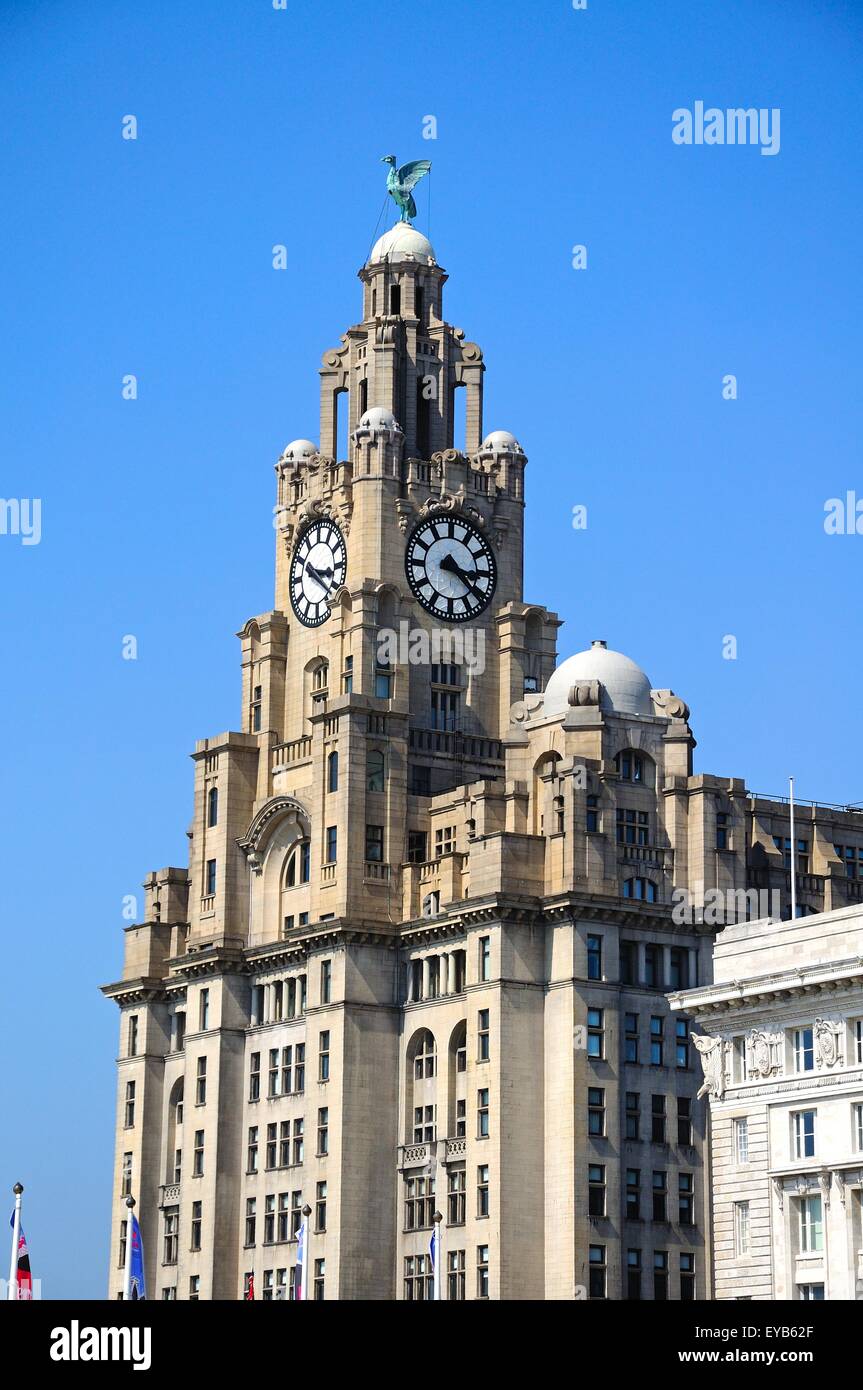 The Royal Liver Building clock tower and Liver Bird at Pier Head ...